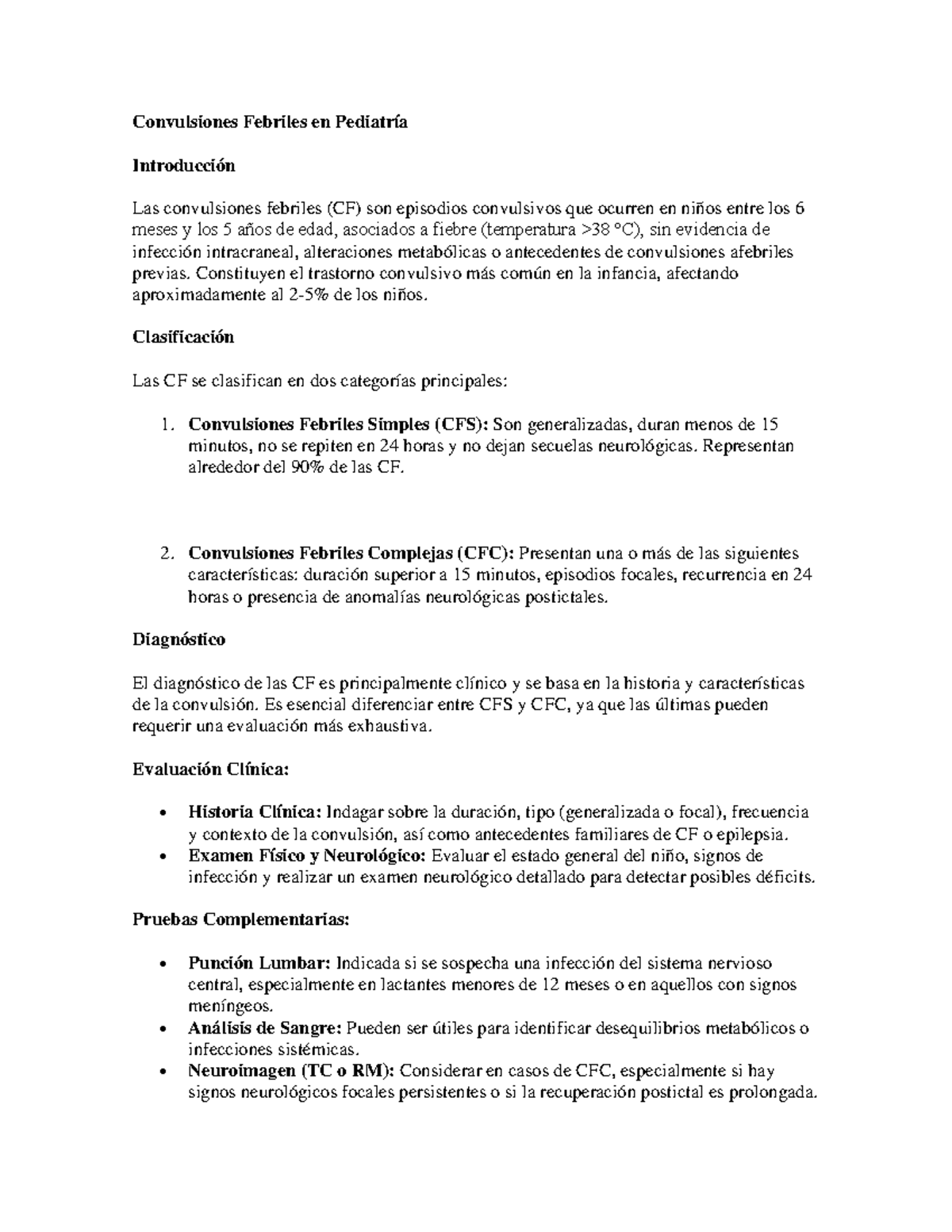 Convulsiones Febriles en Pediatría: Clasificación y Manejo Clínico ...
