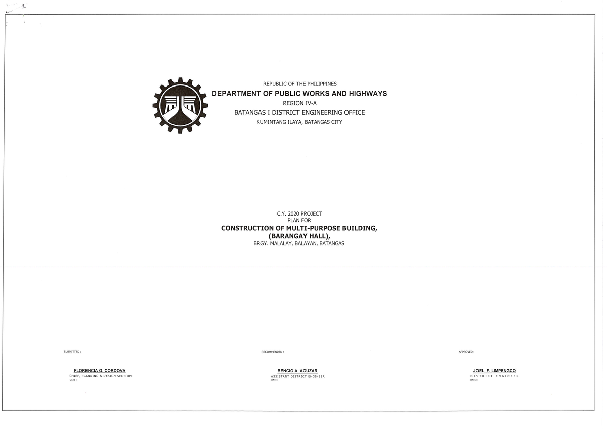 Course Code ST-08: Project Plan for Multi-Purpose Building Construction ...