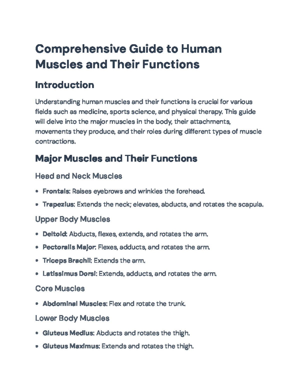Comprehensive Guide to Human Muscles: Functions & Movements ...