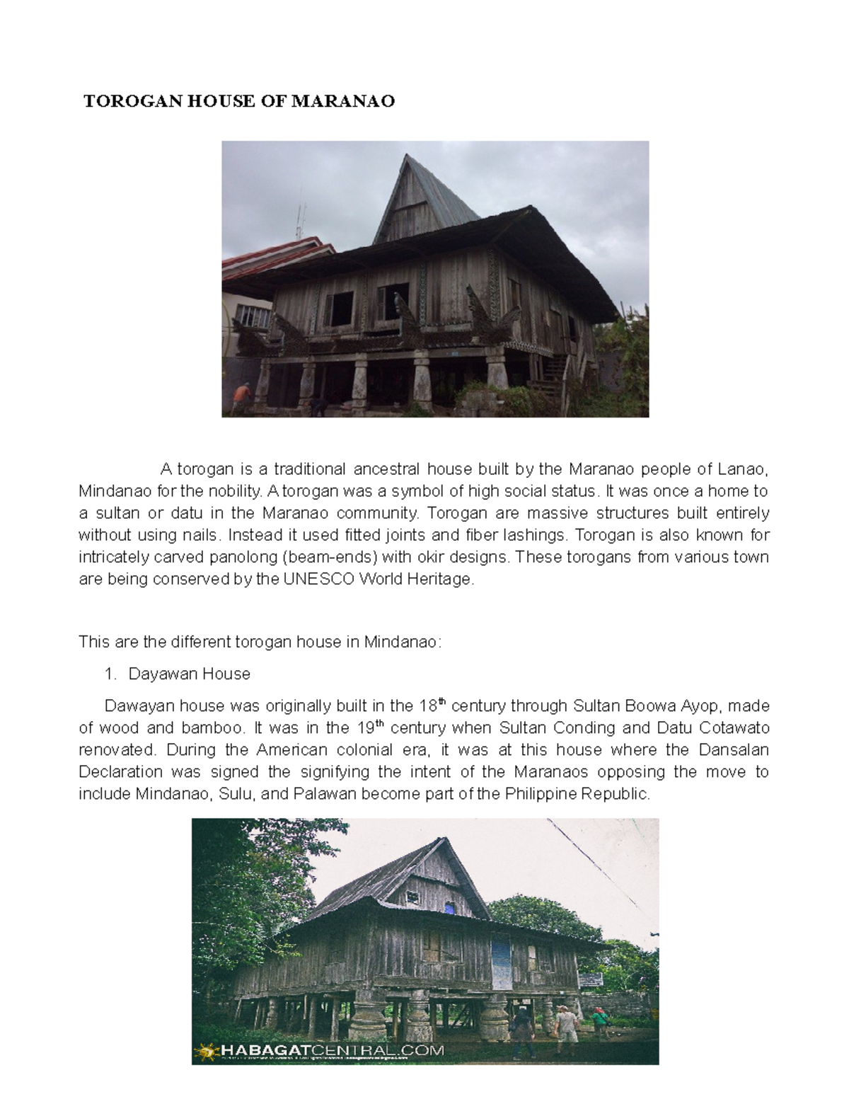 Art Appreciation: Exploring Torogan Houses of the Maranao People - Studocu
