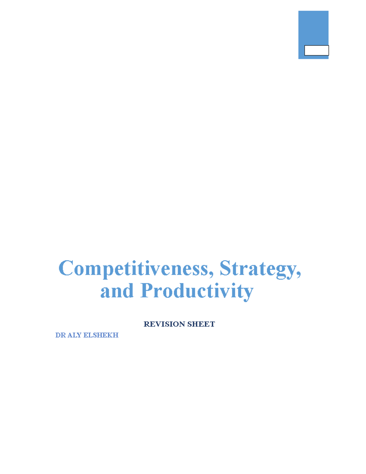 02 - Competitiveness, Strategy, and Productivity (Ch02) - Q&A ...