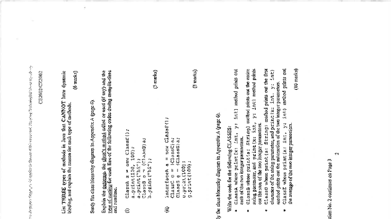 CE2002 Object Oriented Programming Final Exam 2015 - Studocu