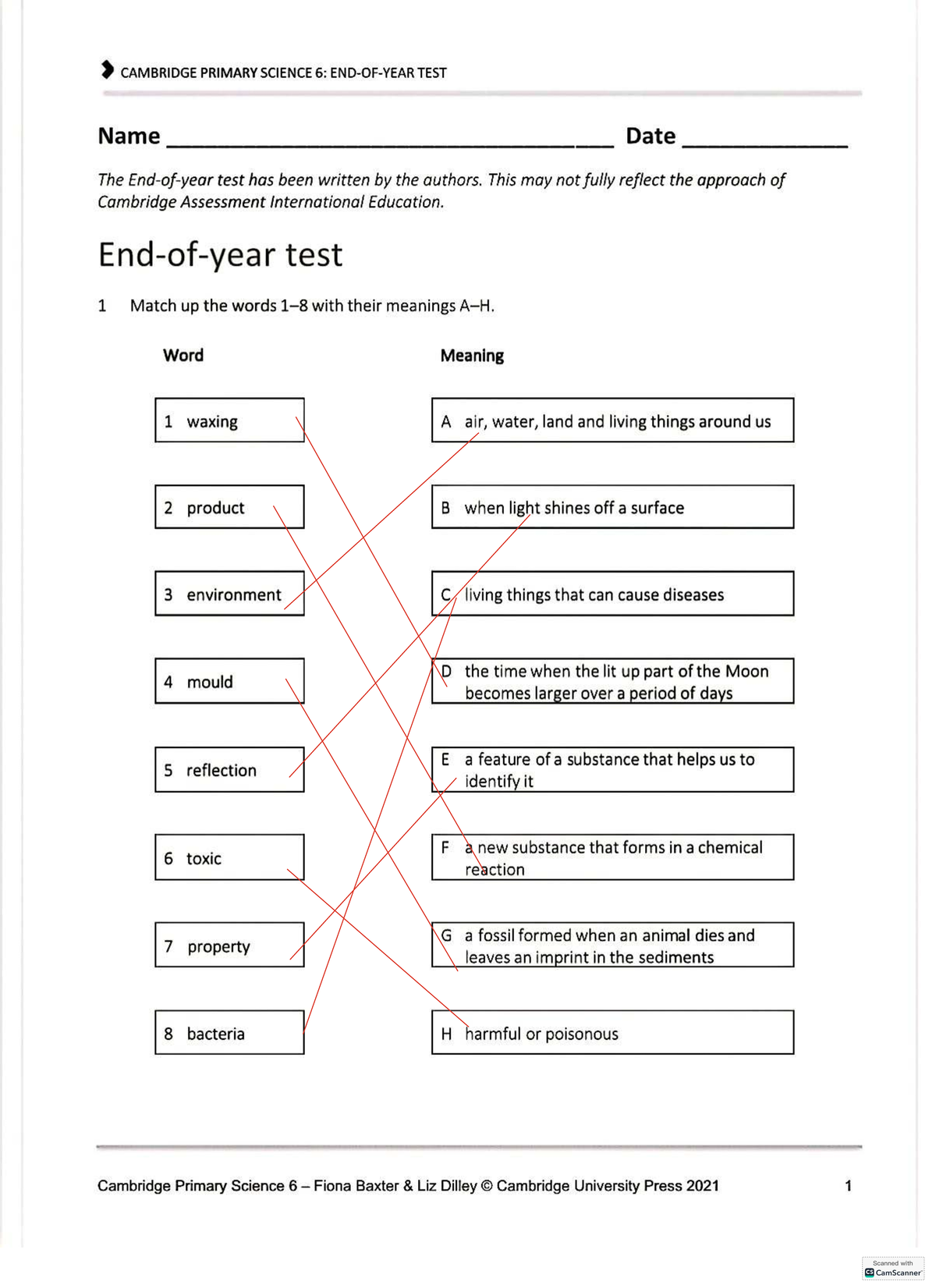 Y6 Science End of Year Test: Electricity, Ecosystems, and Gravity - Studocu