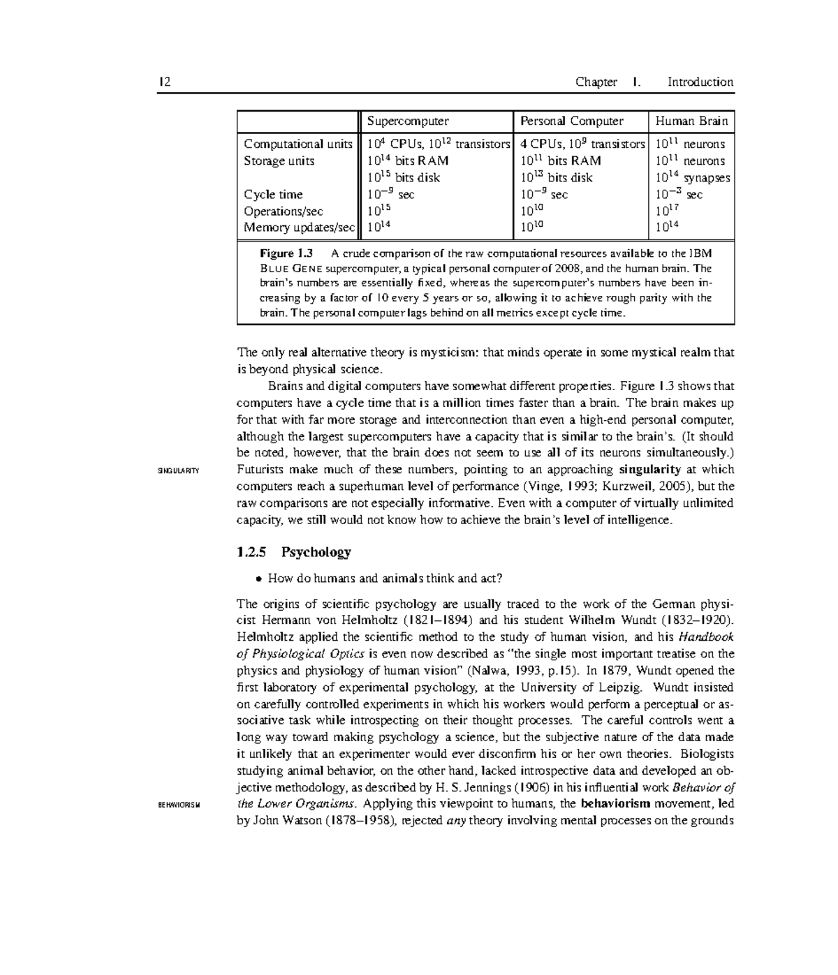 AI Textbook: Chapter 1 - Supercomputers vs. Human Brain (Pages 31-32 ...