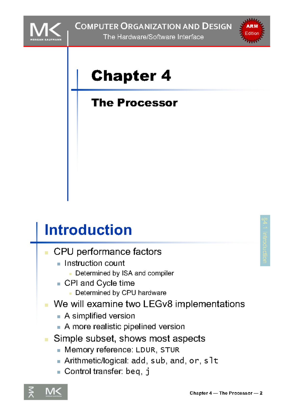 CSE331 Lecture slides: Chapter 4 - The processor overview and design ...