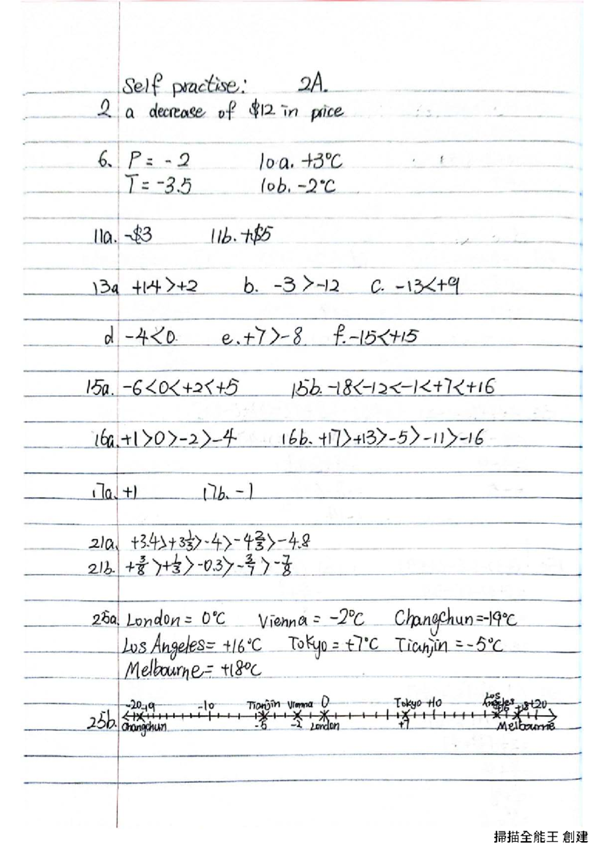 CH2 (Directed Numbers) Self Practice Exercises and Solutions - Studocu