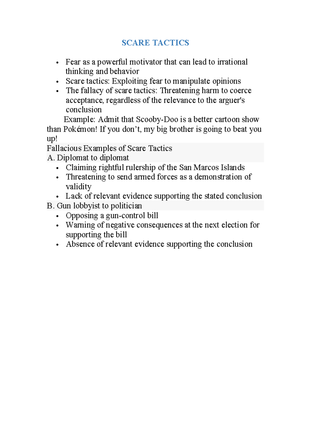 Scare Tactics - practice - SCARE TACTICS Fear as a powerful motivator ...