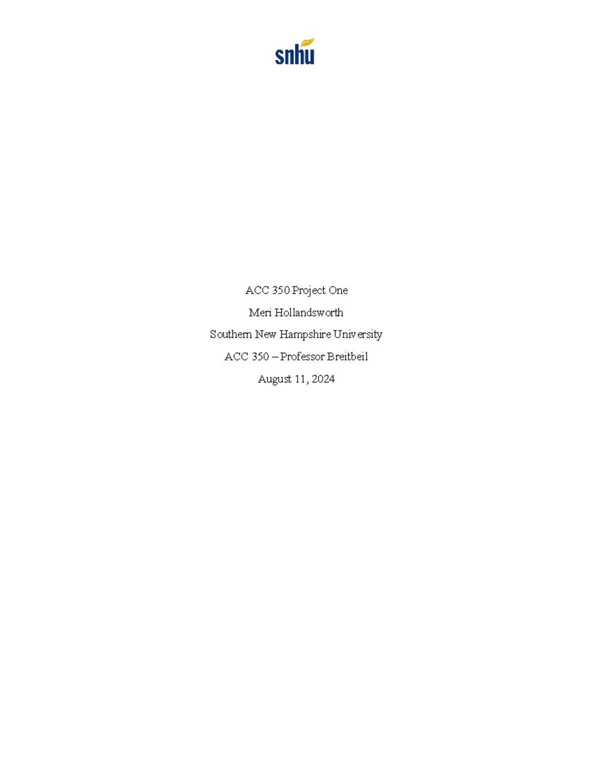 ACC 350 VITA Project One: Eligibility, Income, and Tax Software ...