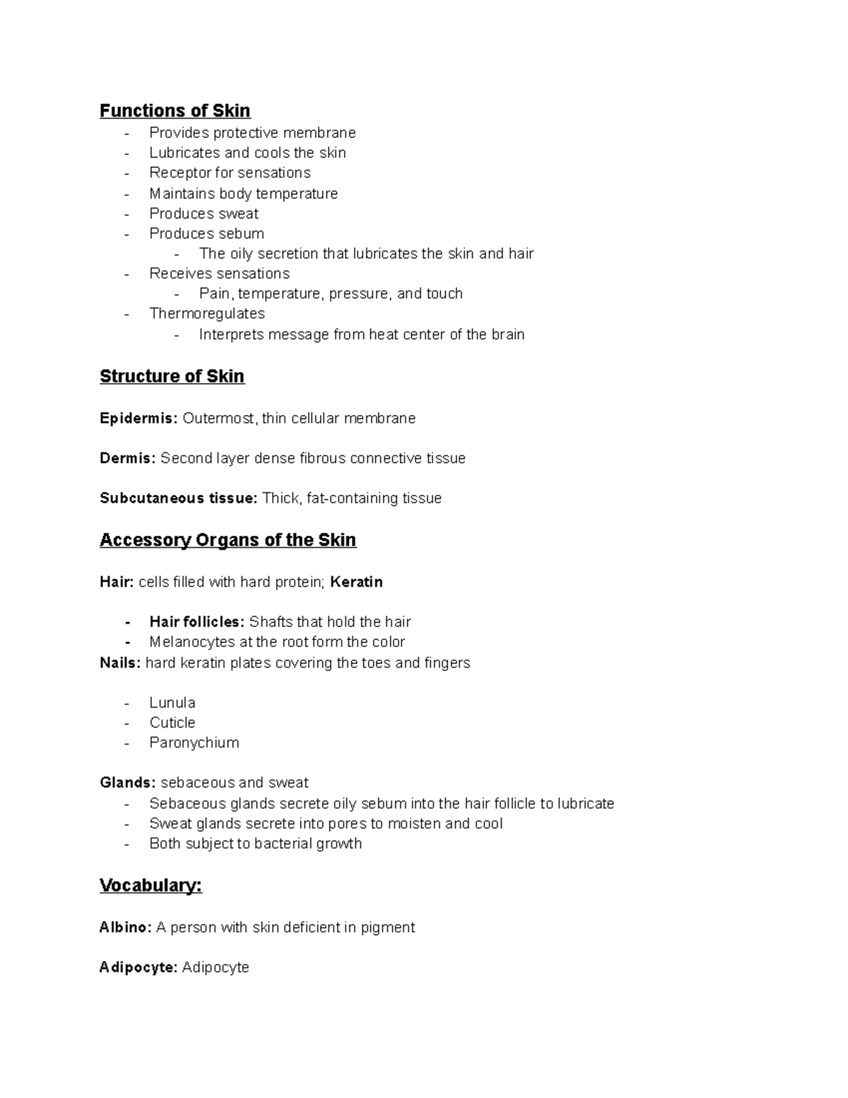 Integumentary System: Functions, Structures, and Clinical Terms Guide ...