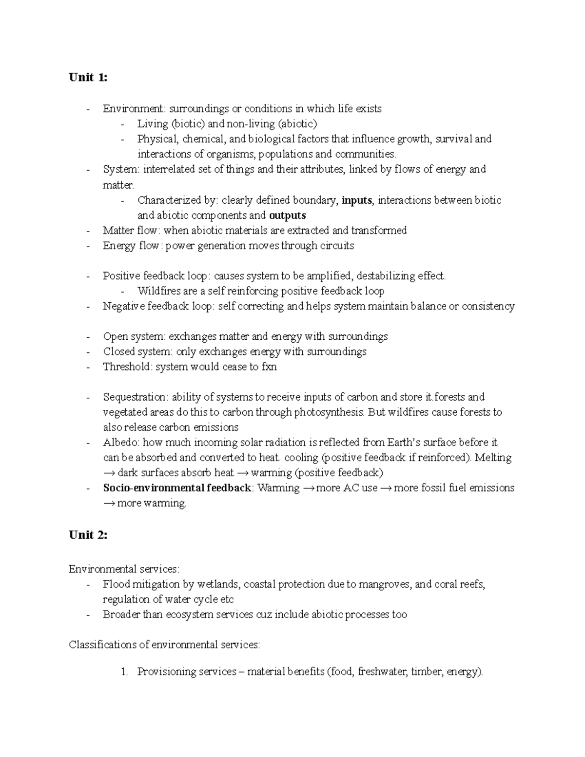 GEOG: Environmental Systems and Human Impact Notes - Studocu