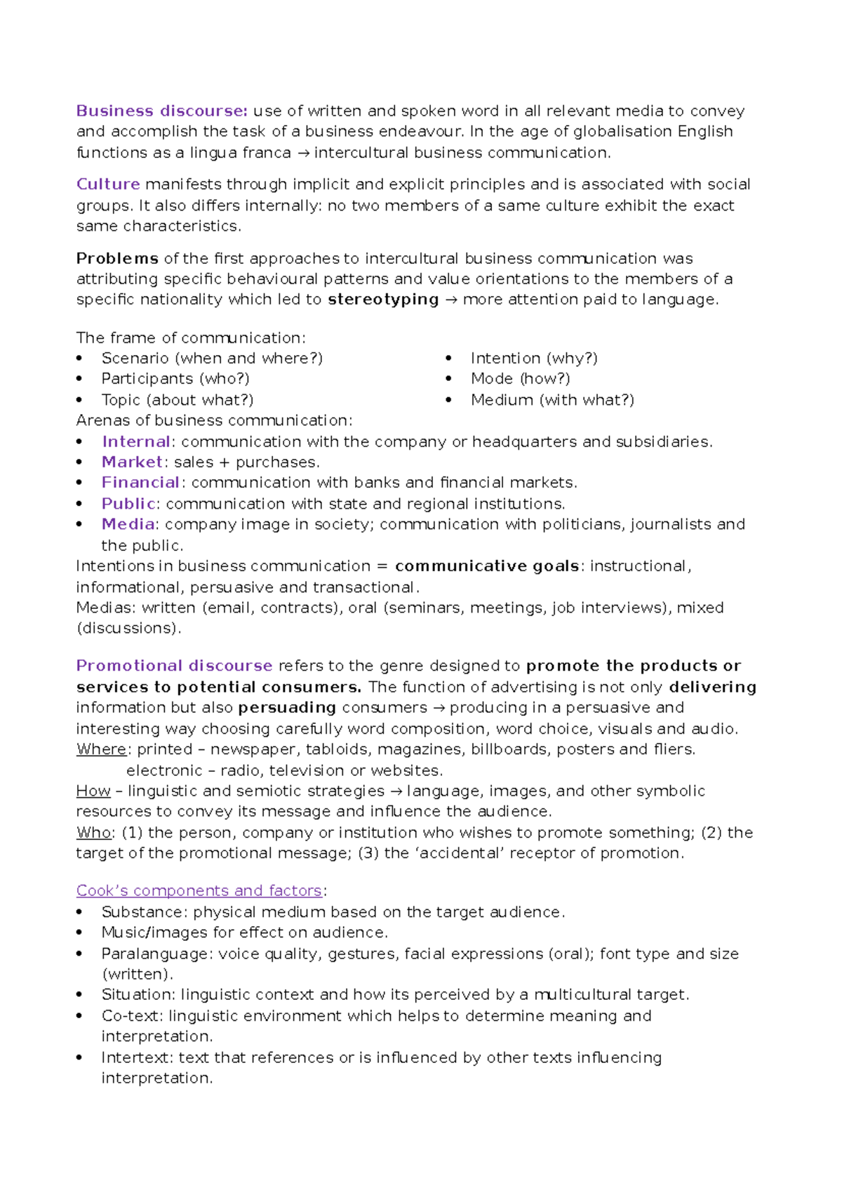 Business Communication: Understanding Discourse in Global Context - U2 ...