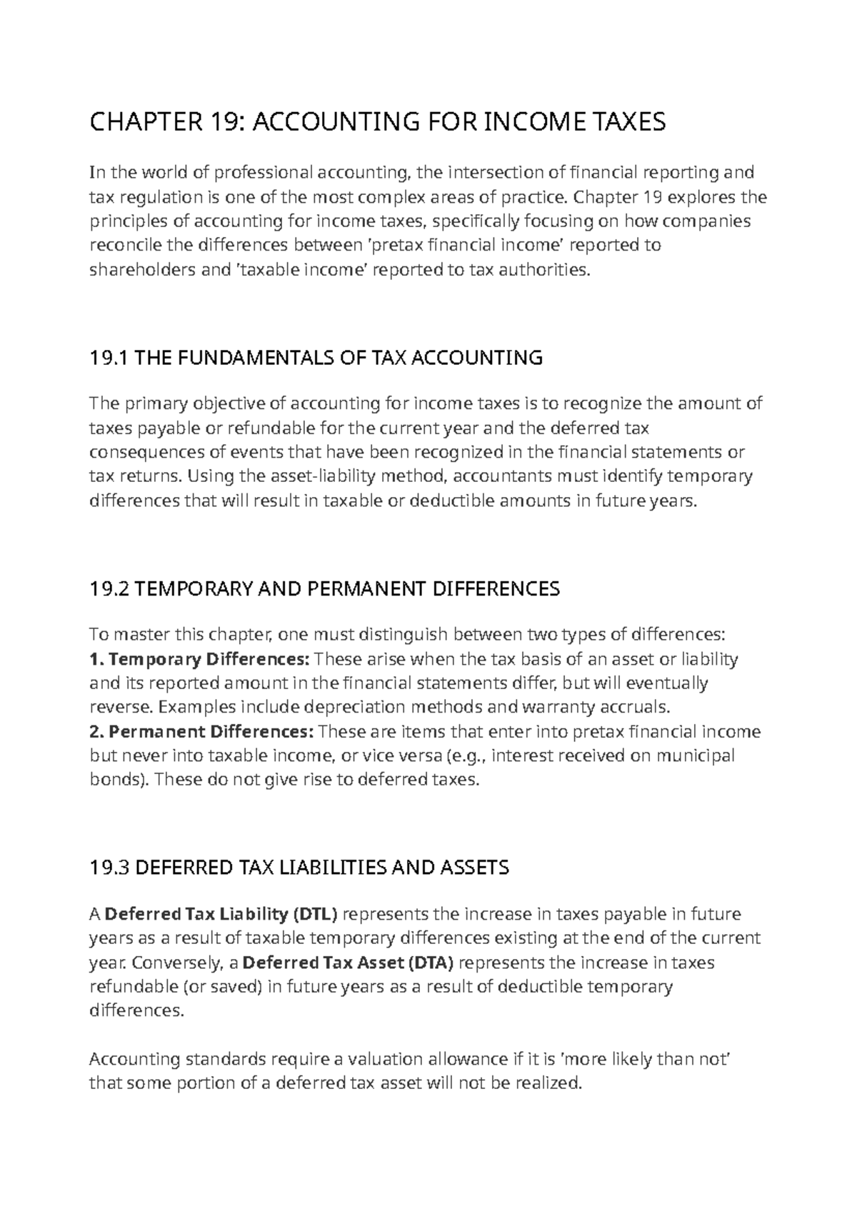 Intermediate Financial Reporting: Chapter 19 - Accounting for Income ...