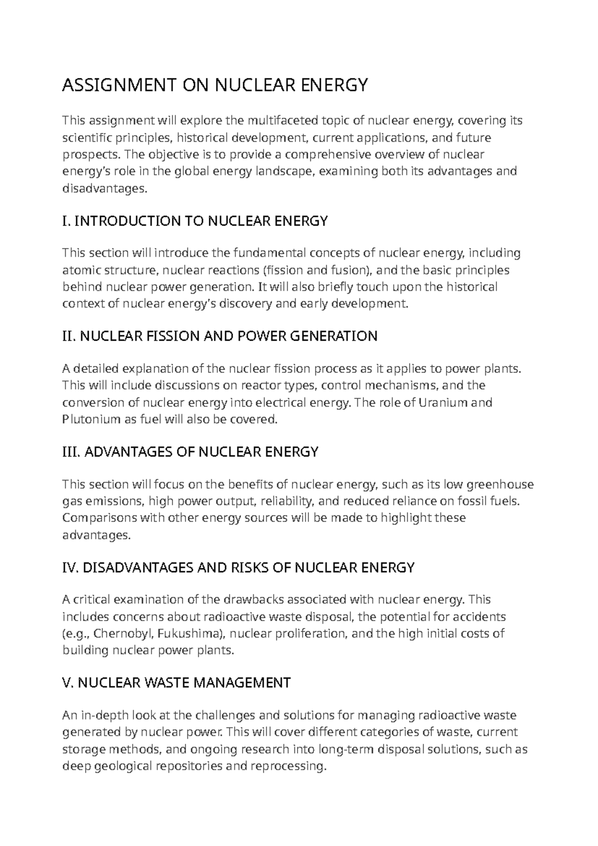 Nuclear Energy Assignment: Exploring Its Principles & Impacts - Studocu
