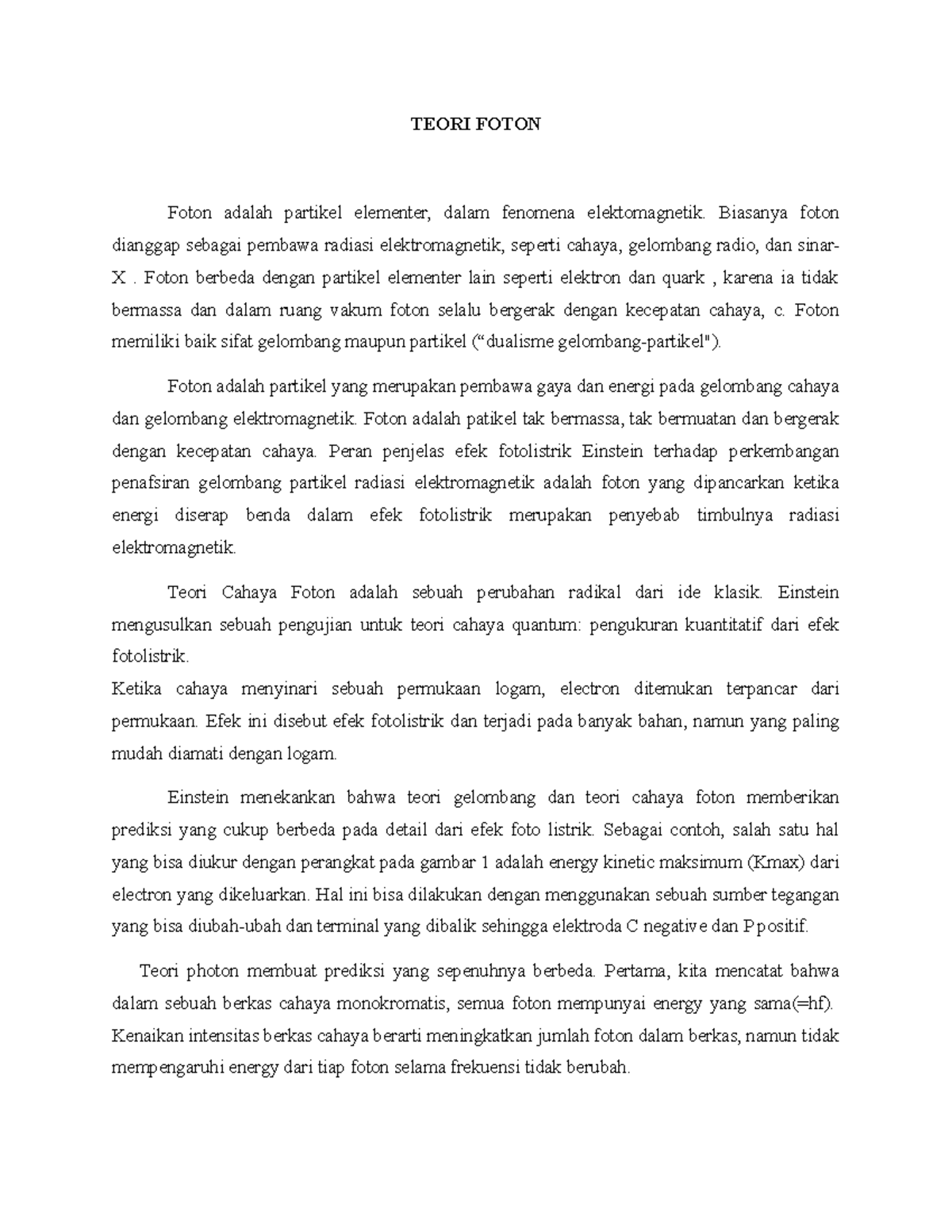 Teori Foton: Konsep, Dualisme Gelombang-Partikel, dan Efek Fotolistrik ...