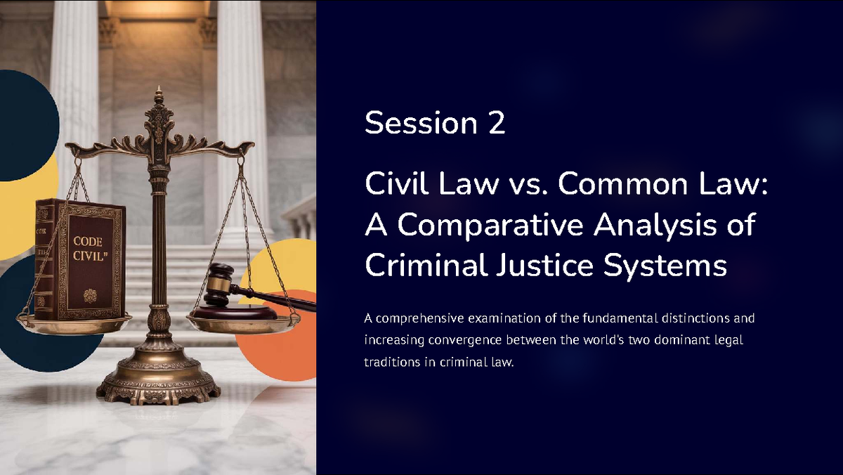 Session 2: Comparative Analysis of Civil Law vs. Common Law in Criminal ...