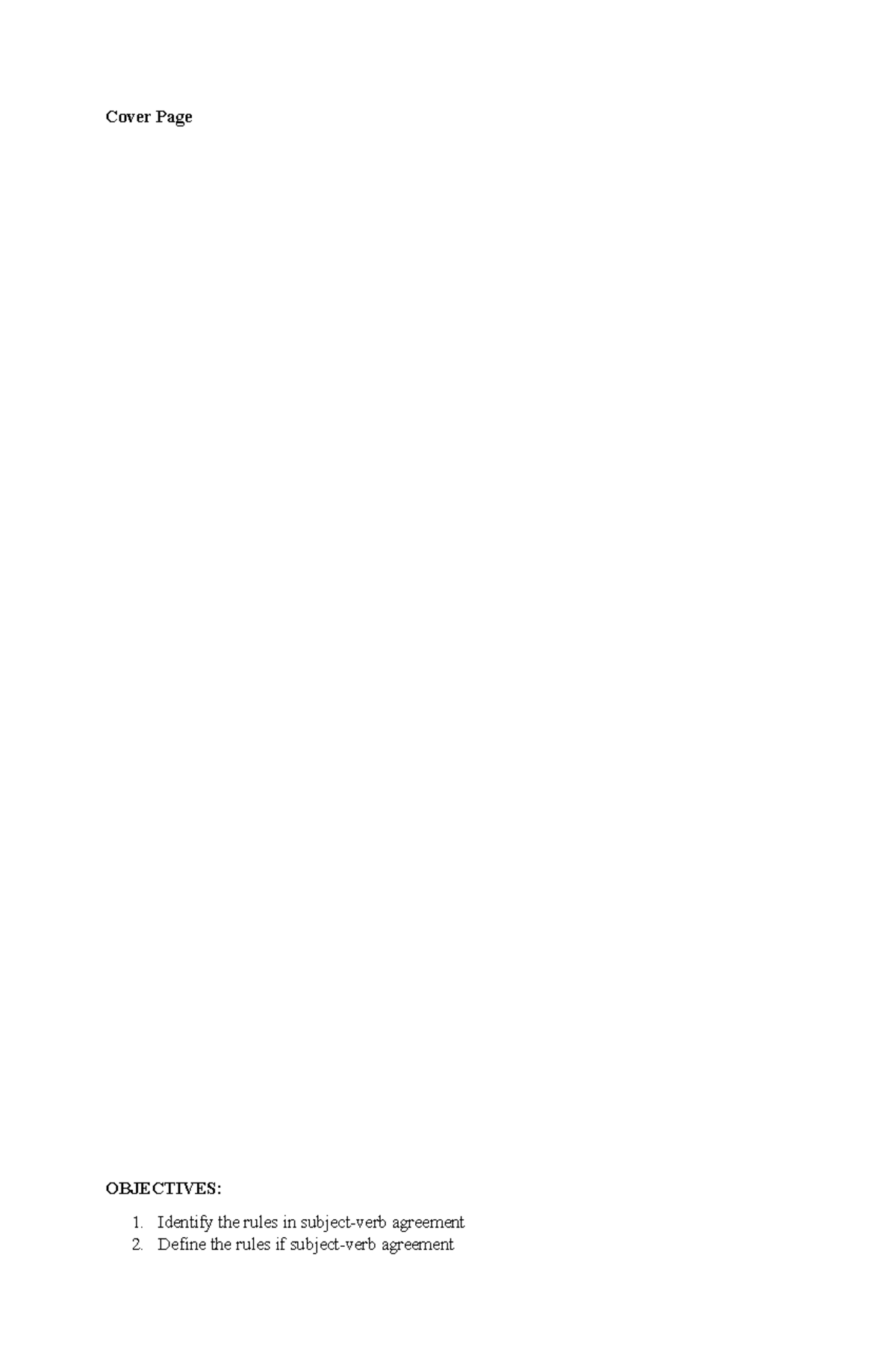 IIM - IIM - English language - Cover Page OBJECTIVES: 1. Identify the ...