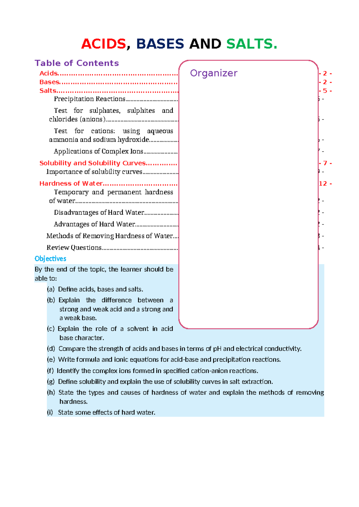 ACIDS, BASES AND SALTS: A Comprehensive Study Guide (4.1) - Studocu
