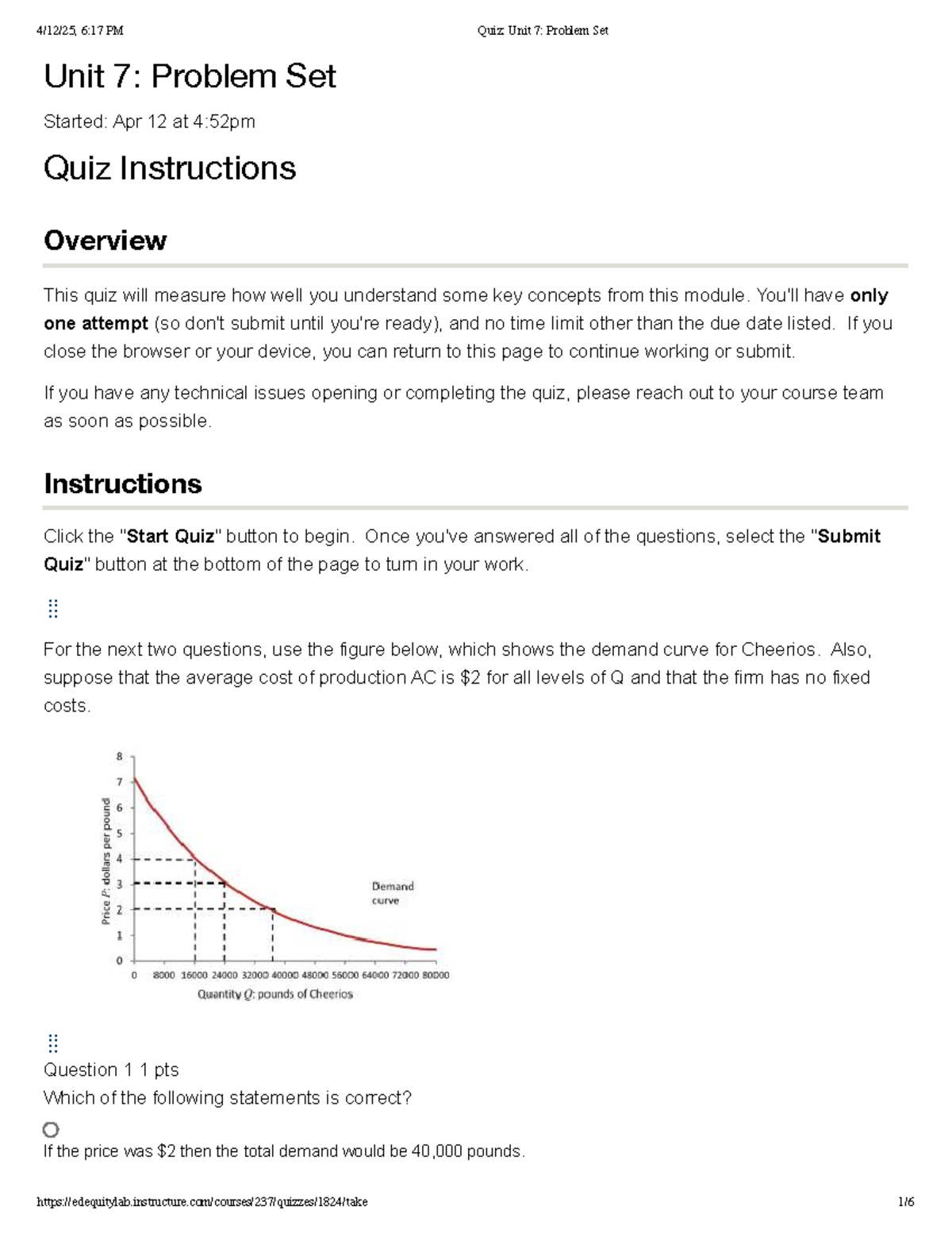 Quiz: Unit 7 Problem Set for ECO 101 - Economics Course - Studocu