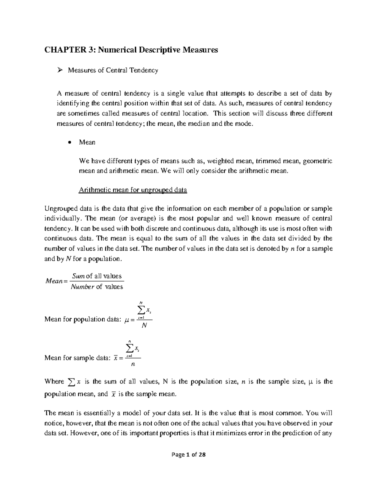 CHAPTER 3: Measures of Central Tendency and Dispersion in Statistics ...