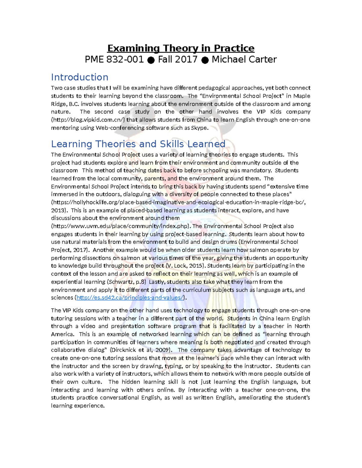 PME 2017: Case Studies on Environmental & Online Learning Approaches - Studocu