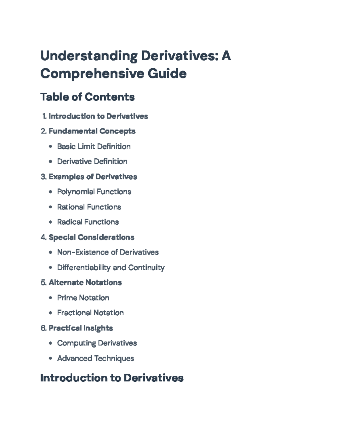 Understanding Derivatives: A Comprehensive Guide (Calc 101) - Understanding Derivatives: A - Studocu