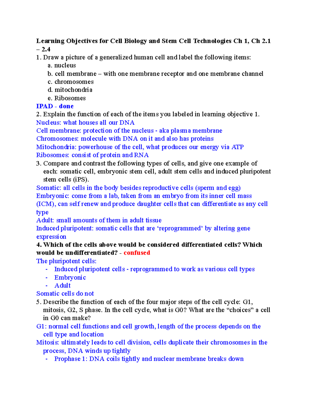 BIO 302 Midterm 1 Study Guide: Cell Biology & Stem Cell Tech - Studocu