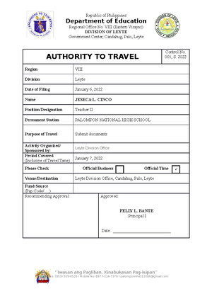 Activity proposal work immersion - ACTIVITY PROPOSAL ON THE CONDUCT OF ...