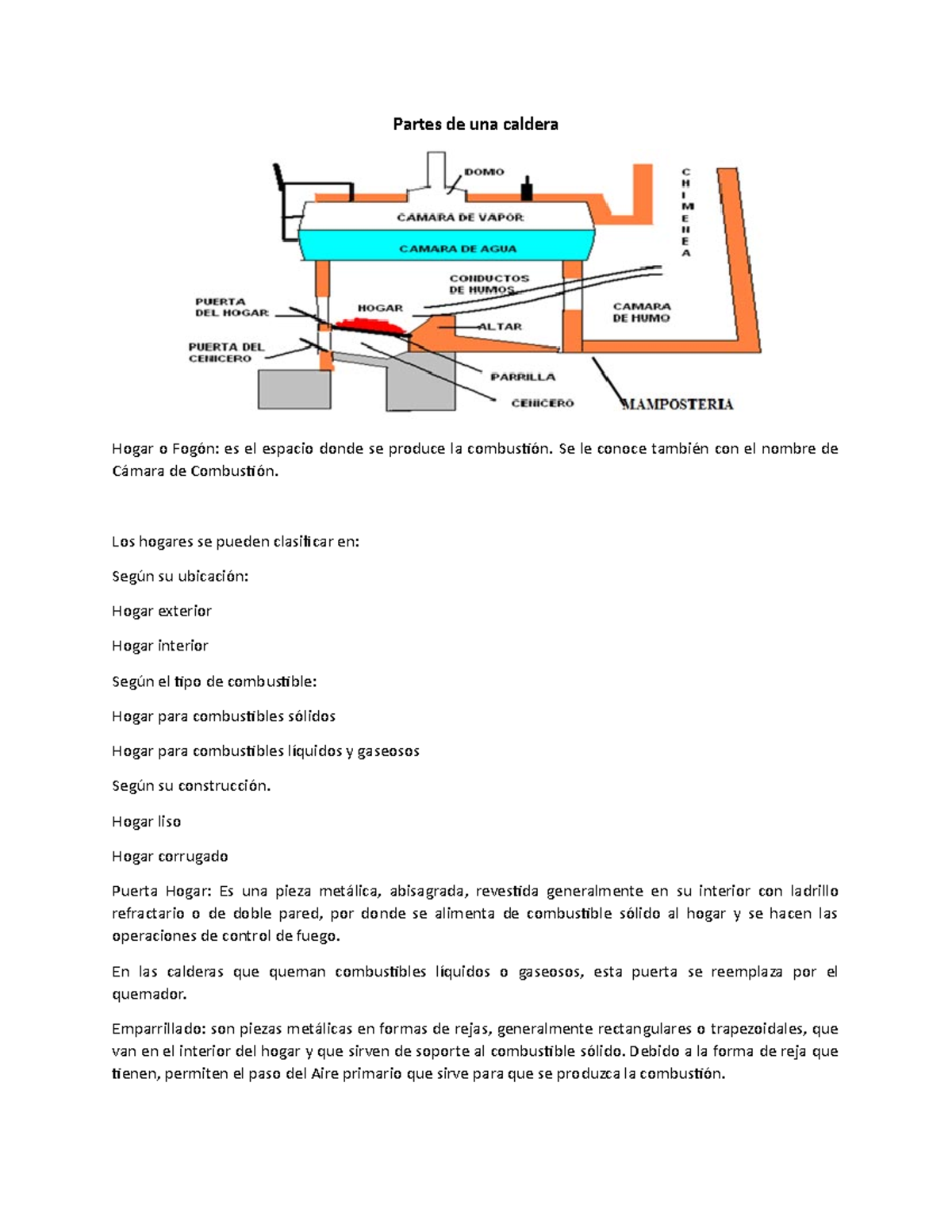 Partes Clave de una Calderas: Componentes y Funciones Esenciales - Studocu