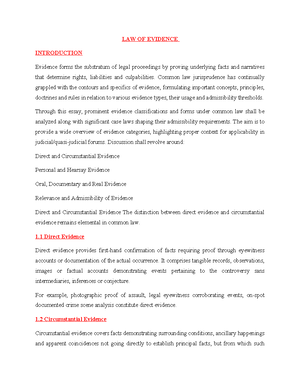 Evidence MLT - SIERRA LEONE LAW SCHOOL 5 TH FEBRUARY, 2022 LAW OF ...