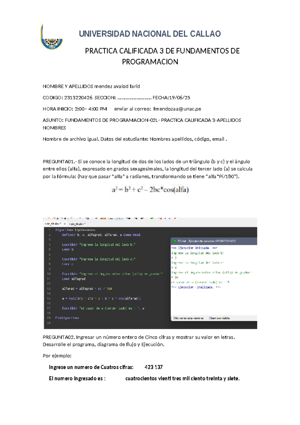 Examen P3 - Fundamentos de Programación - Universidad Nacional del ...