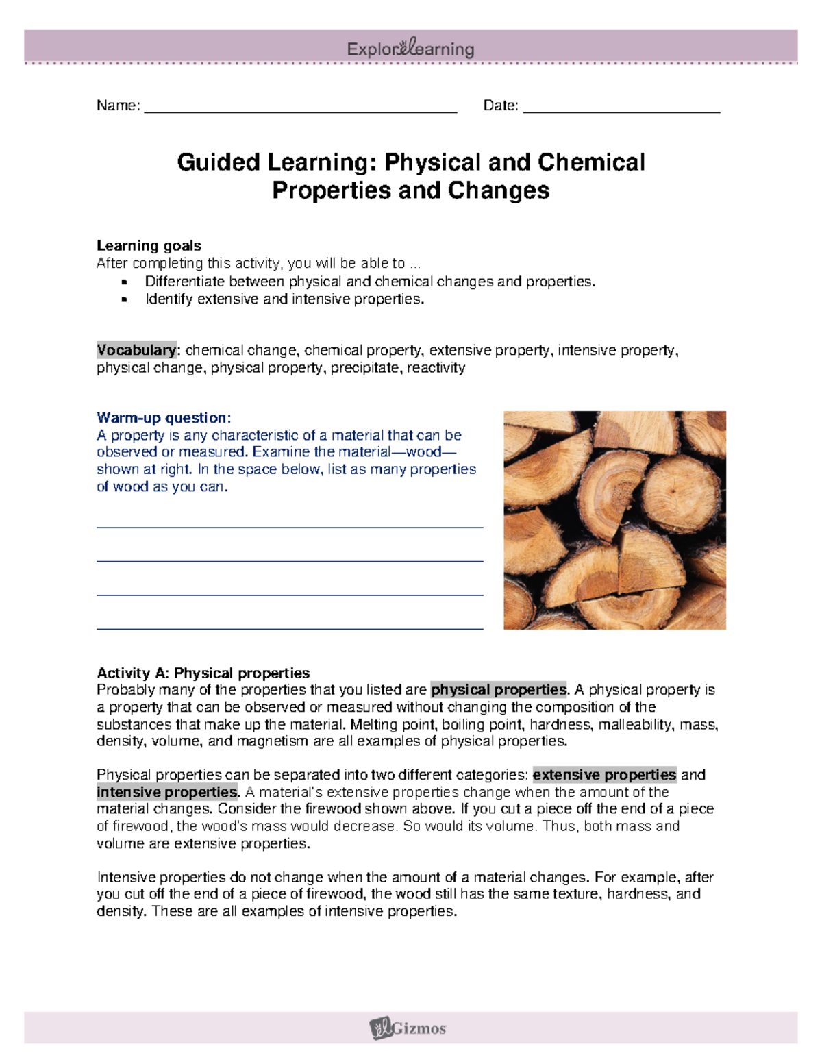 Phy-Chem Guided Learning: Properties & Changes Overview - Studocu