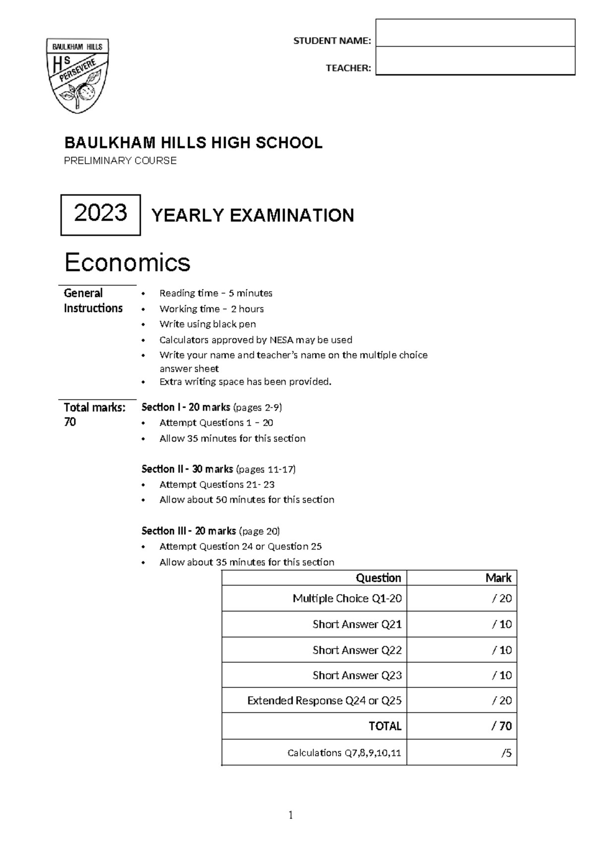2023 Preliminary Eco Exam - Comprehensive Study Guide - Studocu