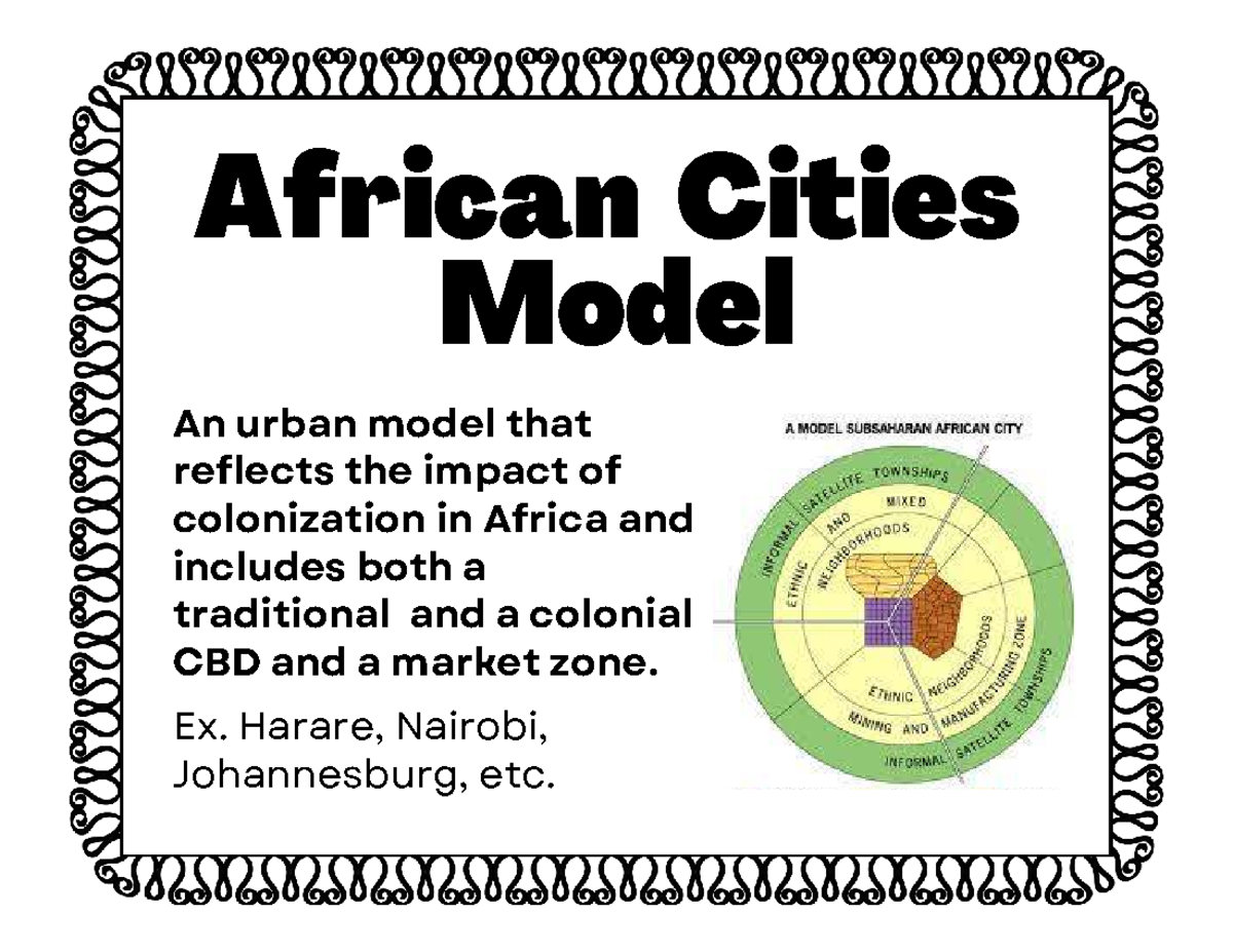 Human Geo Unit 6: Urban Models and Concepts in Africa - Studocu