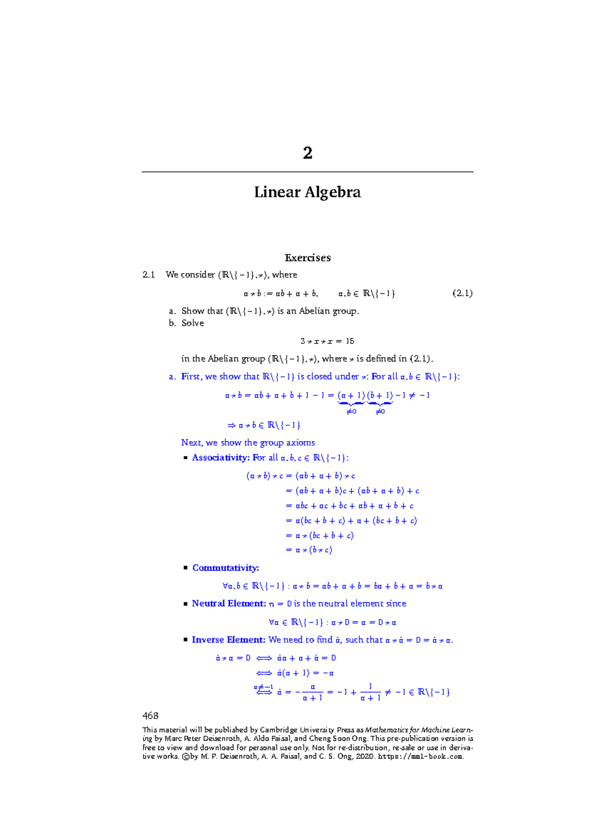 Mathematics for Machine Learning: Linear Algebra Exercises Guide - Studocu