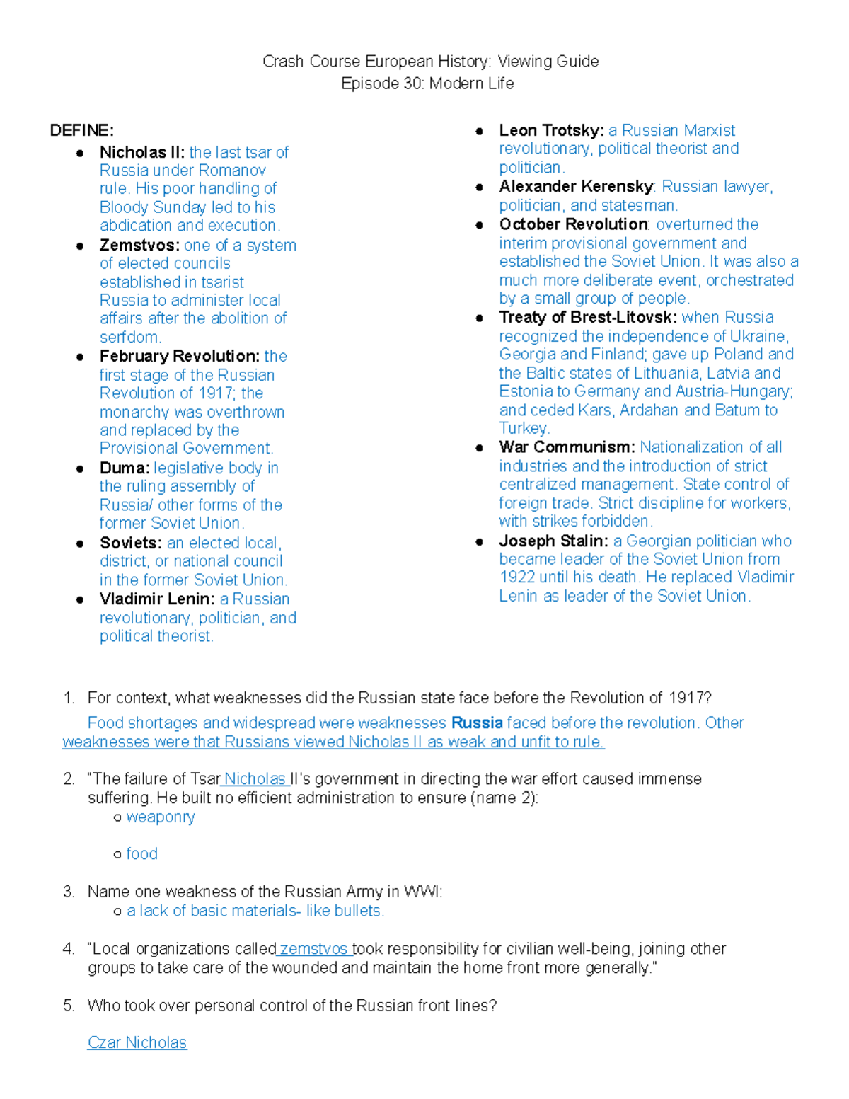 Crash Course #35 Russian Revolution - Crash Course European History ...
