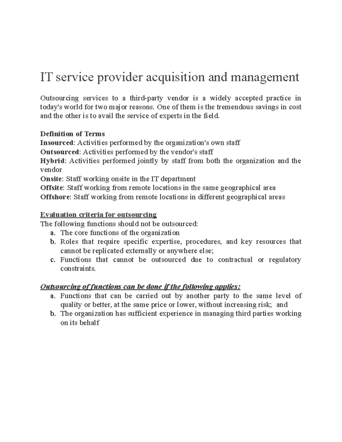 IT Service Provider AND Management 14 - IT service provider acquisition ...