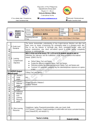Cohesive Devices - A DETAILED LESSON PLAN IN ENGLISH 8 TEACHING GRADE 8 ...
