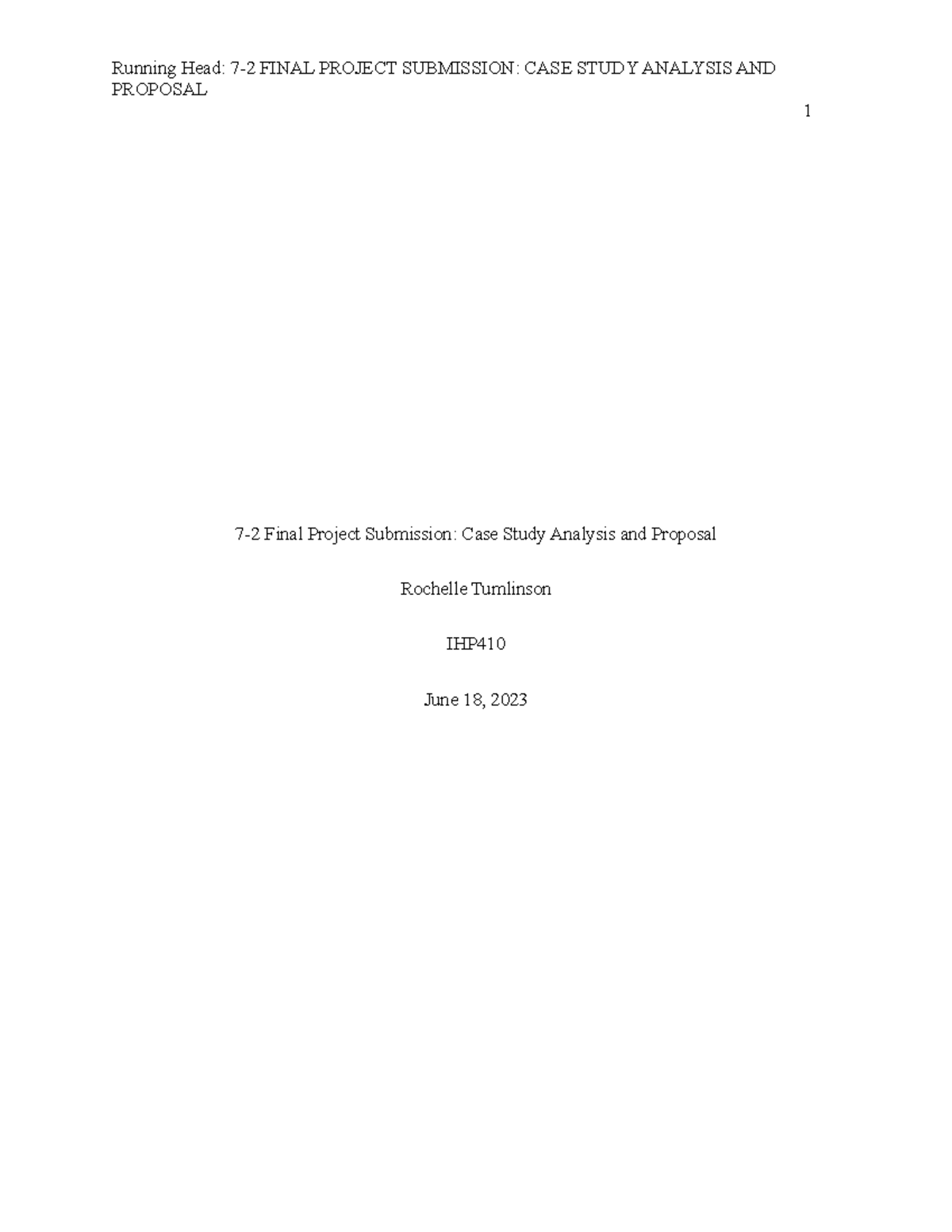 7-2 Final Project: Case Study Analysis of Montefiore Medical Center ...