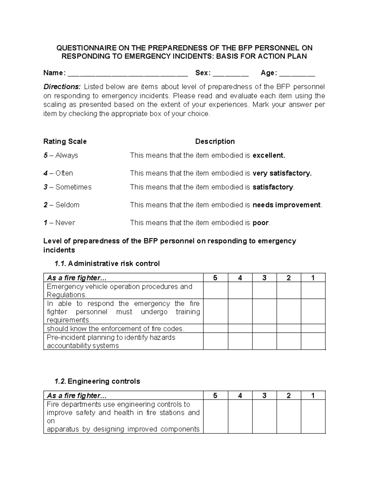 BFP Emergency Preparedness Study: Insights and Action Plan - Studocu