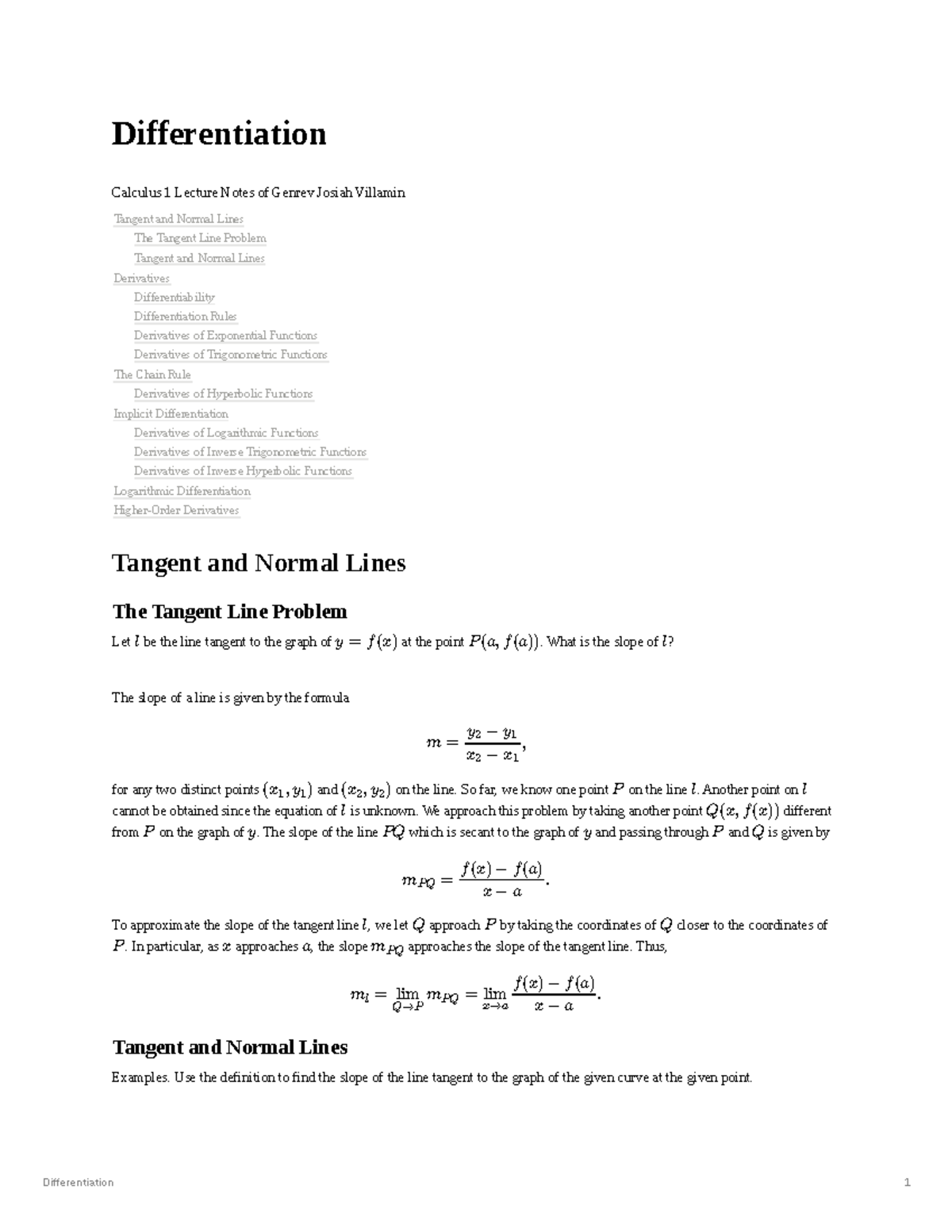 Differentiation - Just lectures - Differentiation Calculus 1 Lecture ...