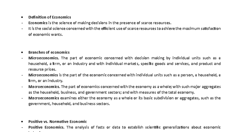 Man Econ - Key Concepts and Definitions in Economics - Studocu