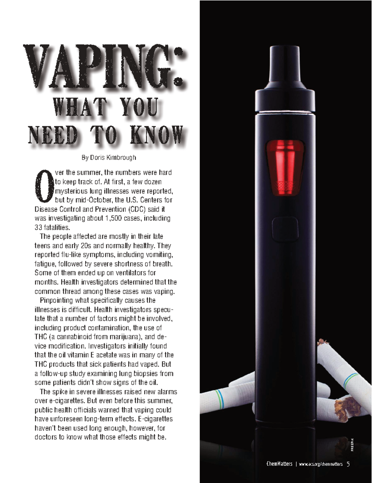 Vaping: Health Risks and Insights - Chem 101 Study Notes - Studocu