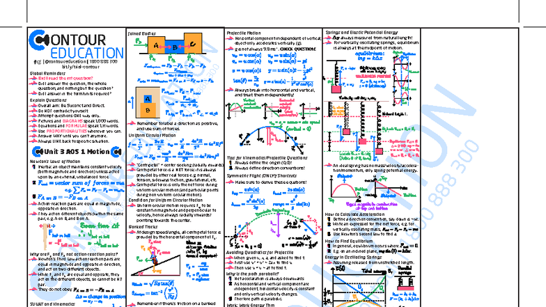 18 00 88 83 00 Motion Cheat Sheet: Key Concepts & Formulas - Studocu