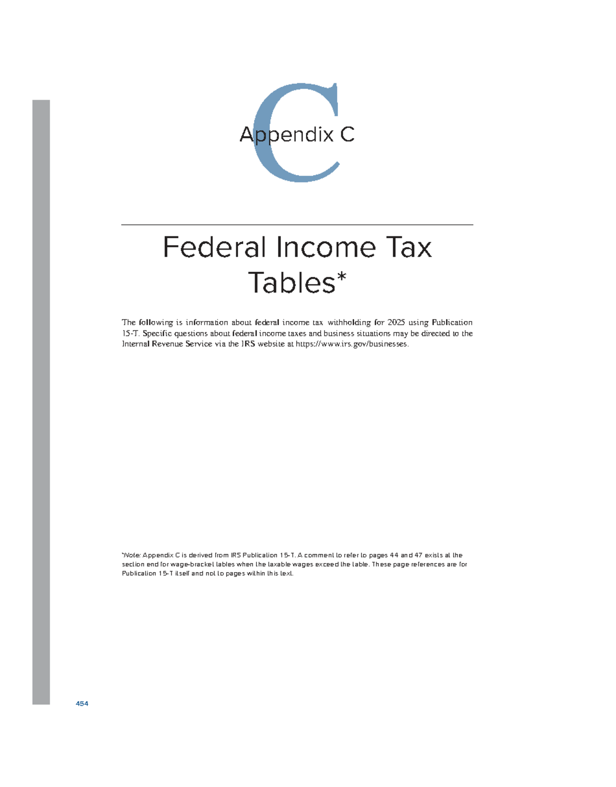 Federal Income Tax Tables 2025 - Appendix C - Studocu