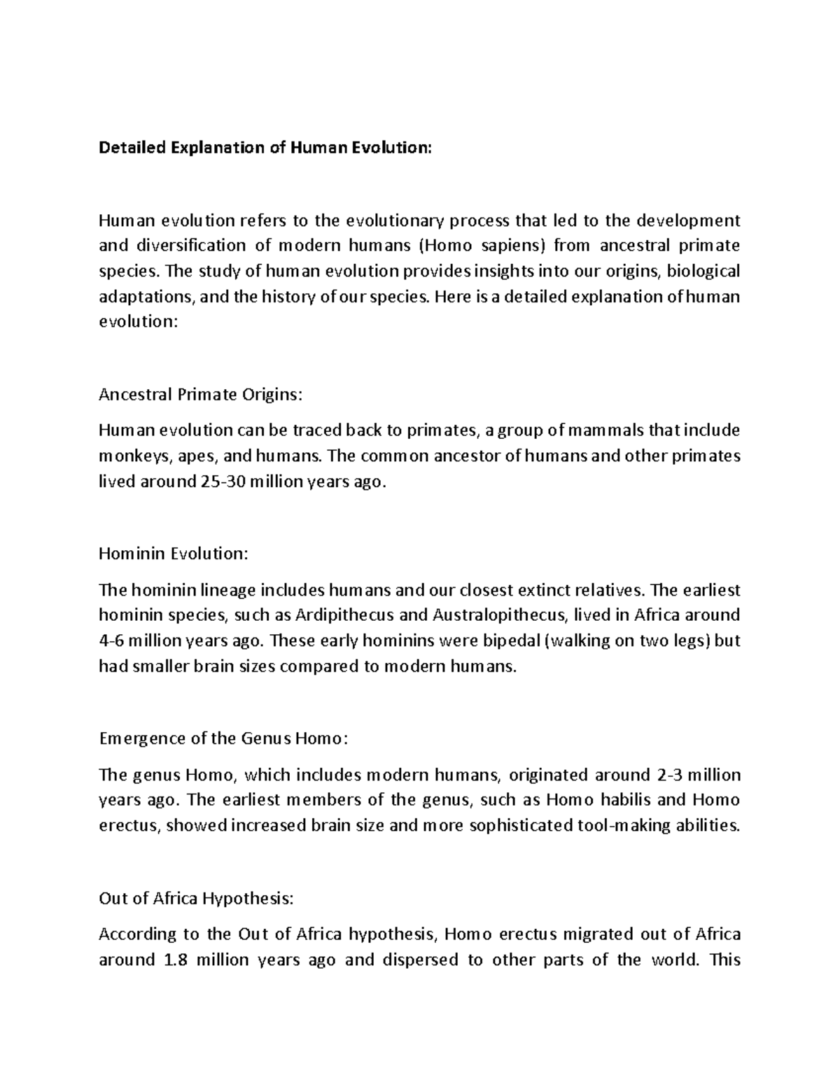 Human Evolution: Key Insights and Developments in Evolutionary Biology ...