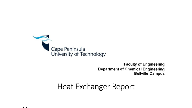 Heat Exchanger Performance Analysis: IVP360S Lecture Report - Studocu