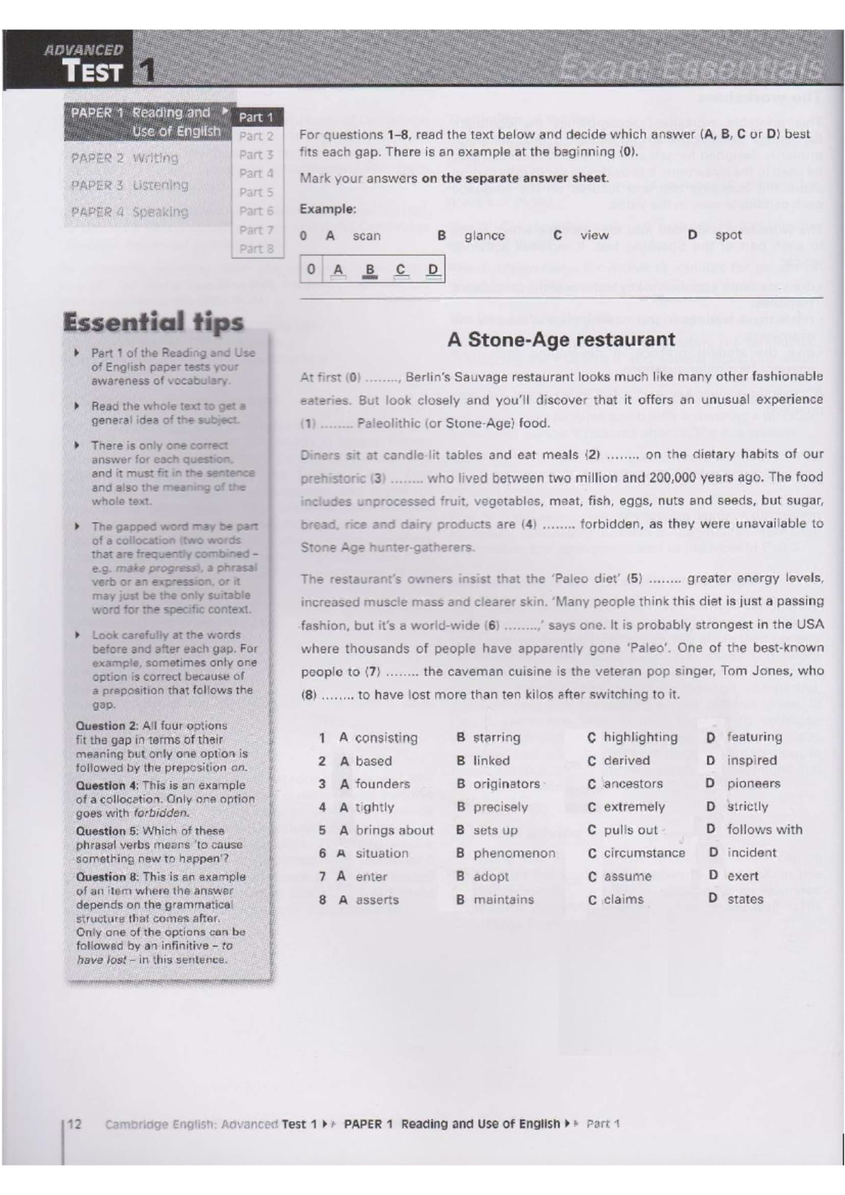 CAE Practice Test 1: Exam Essentials for Reading & Use of English - Studocu