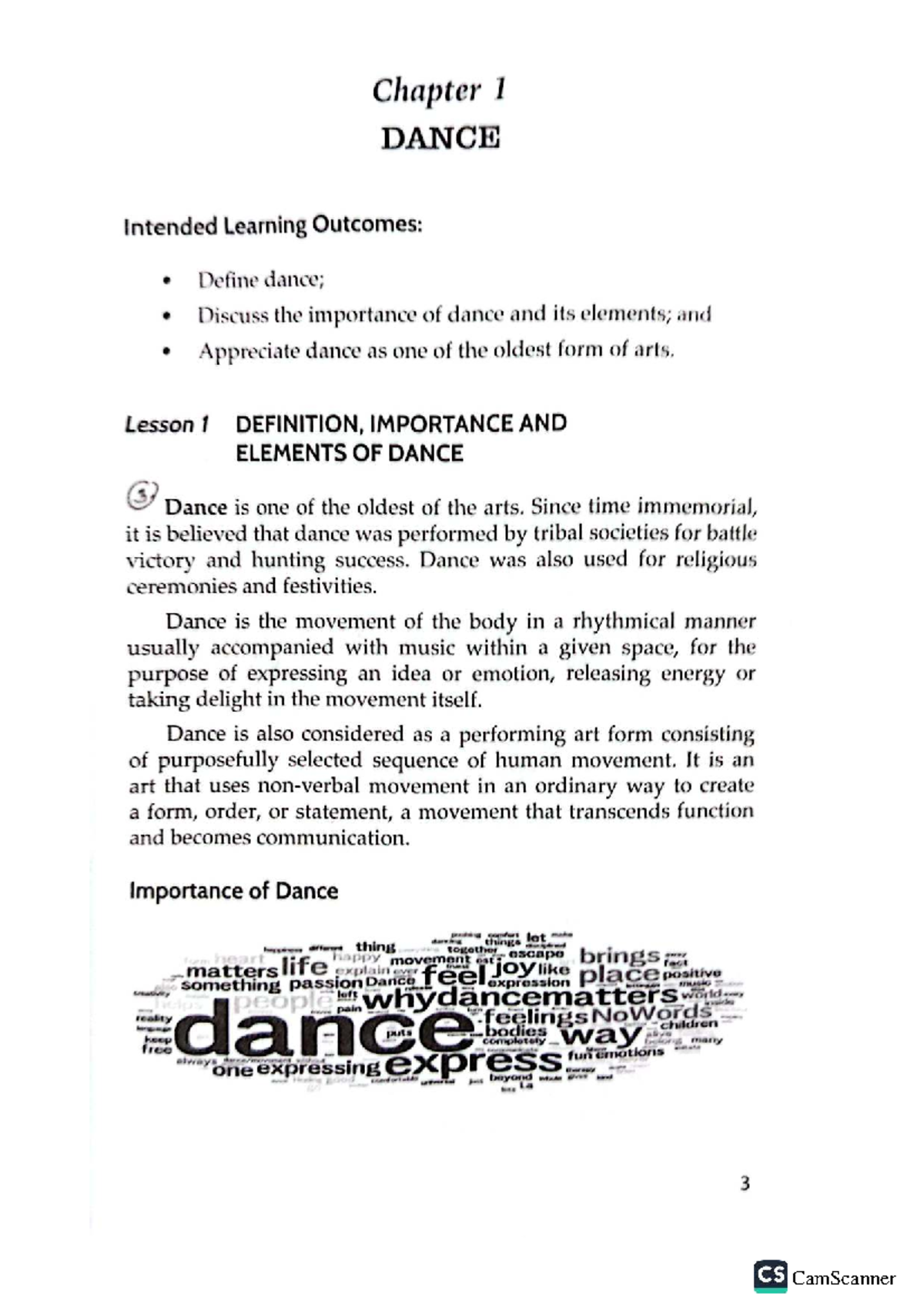 Pathfit 3 Chapter 1: Understanding the Importance and Elements of Dance - Studocu