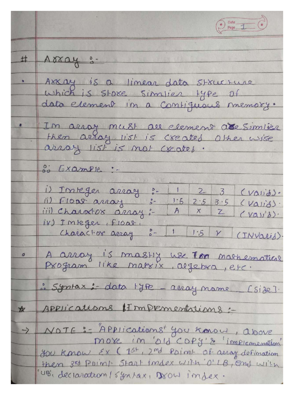 DSA - BTech 3rd Sem: Understanding Arrays and Linked Lists Concepts ...
