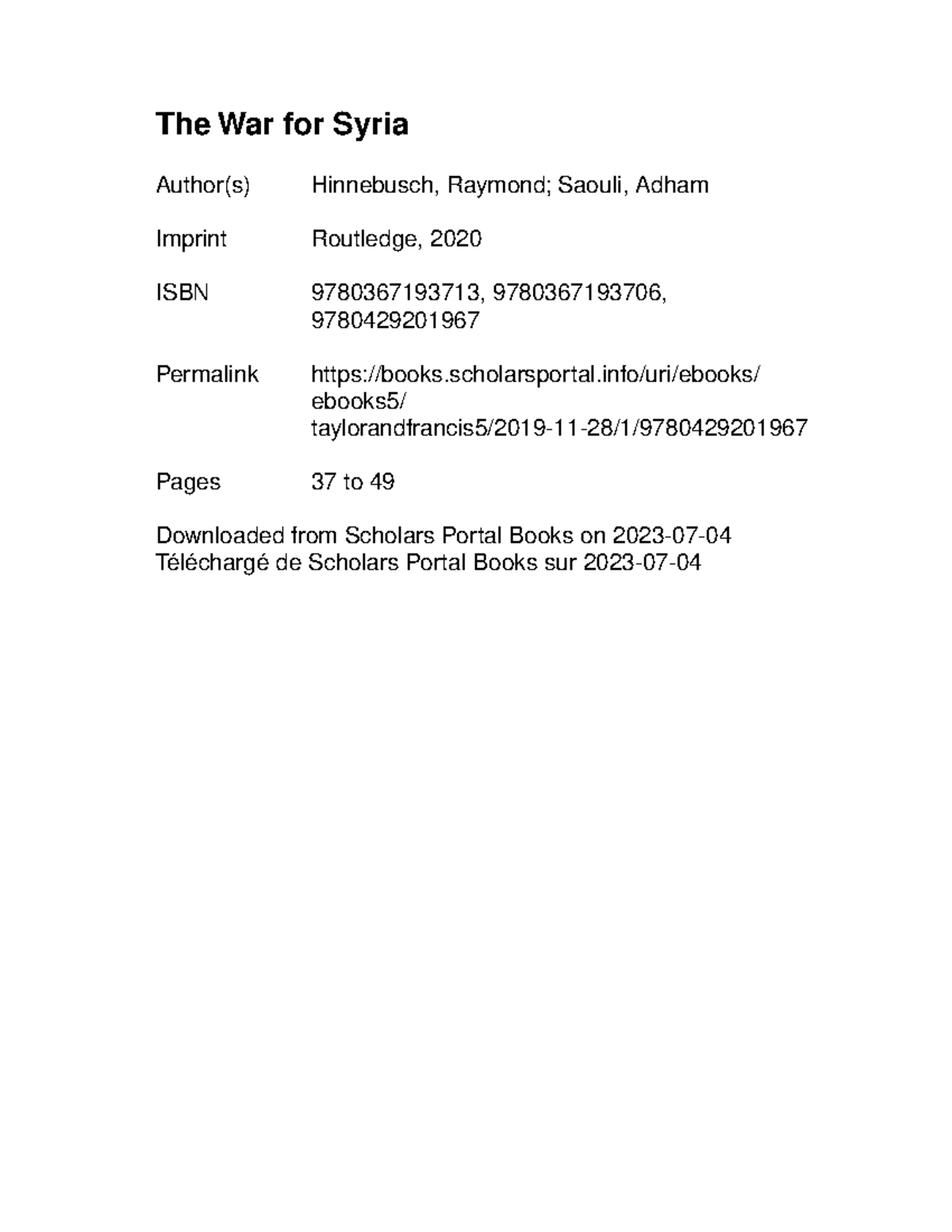 Christopher Phillips - The International And Regional Battle for Syria ...